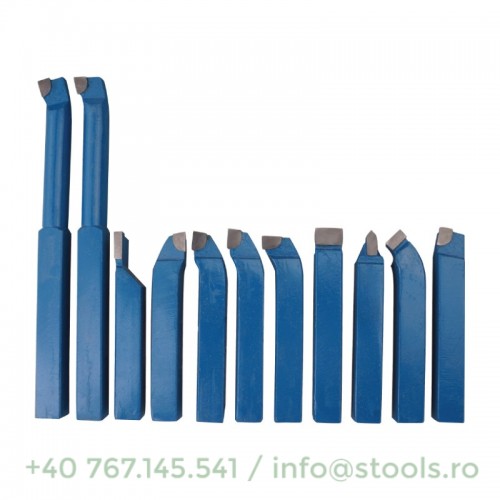 Set 11 cutite de strung cu placute din carburi metalice, sudate, 8mm ...